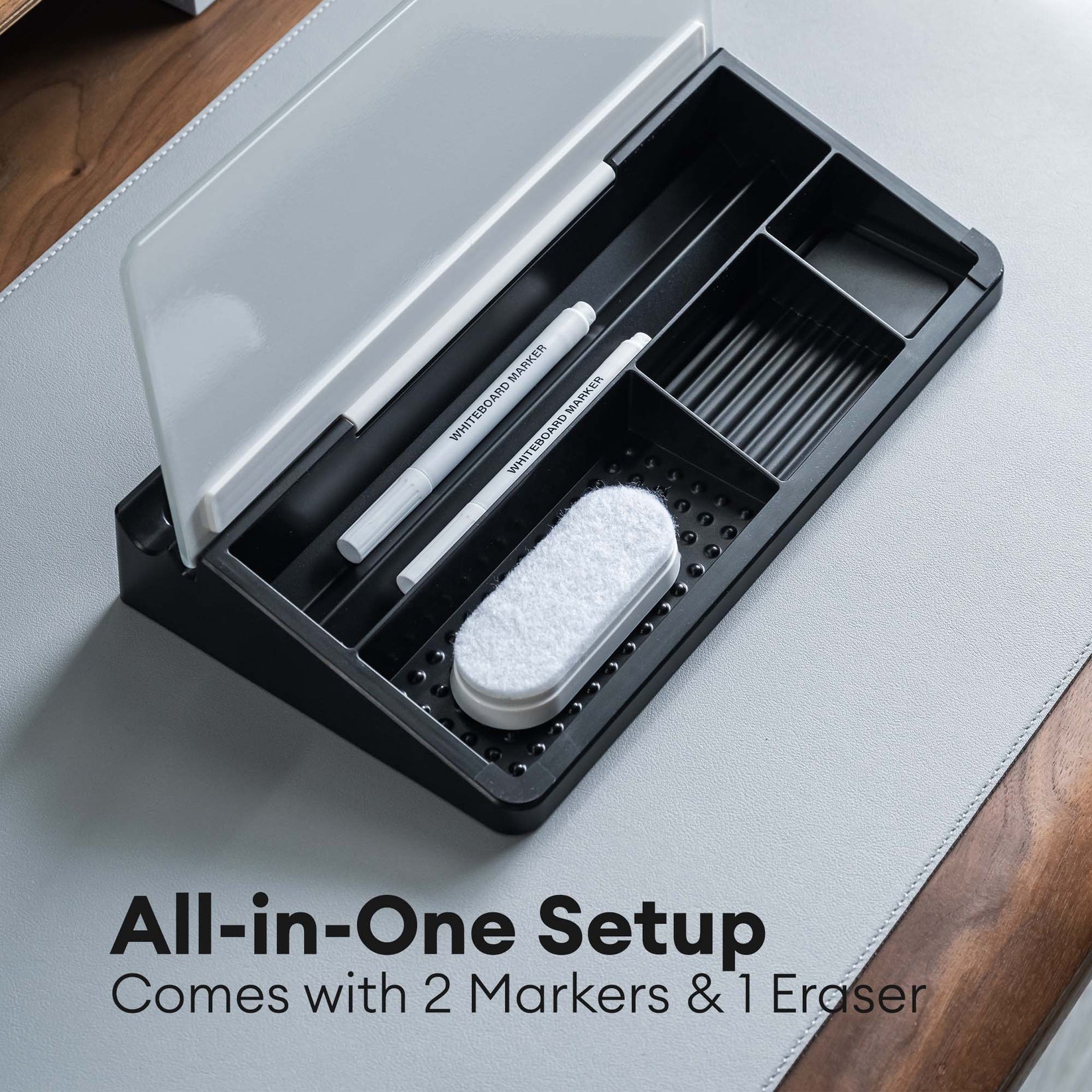 Aroundesk Glass Desktop Whiteboard with Storage 12"x6.5", Glass ...